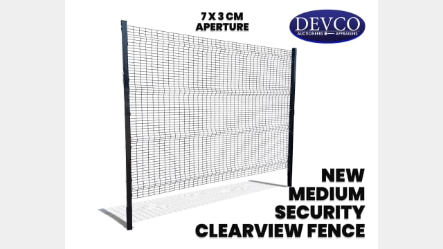 30x Clear View Black Powder Coated Fencing (2.20m x 2.98m) / (Apertures ...